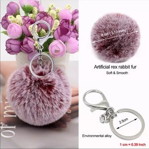 Bags | Wine Red Pom Pom Bag Charm Keychain | Poshmark